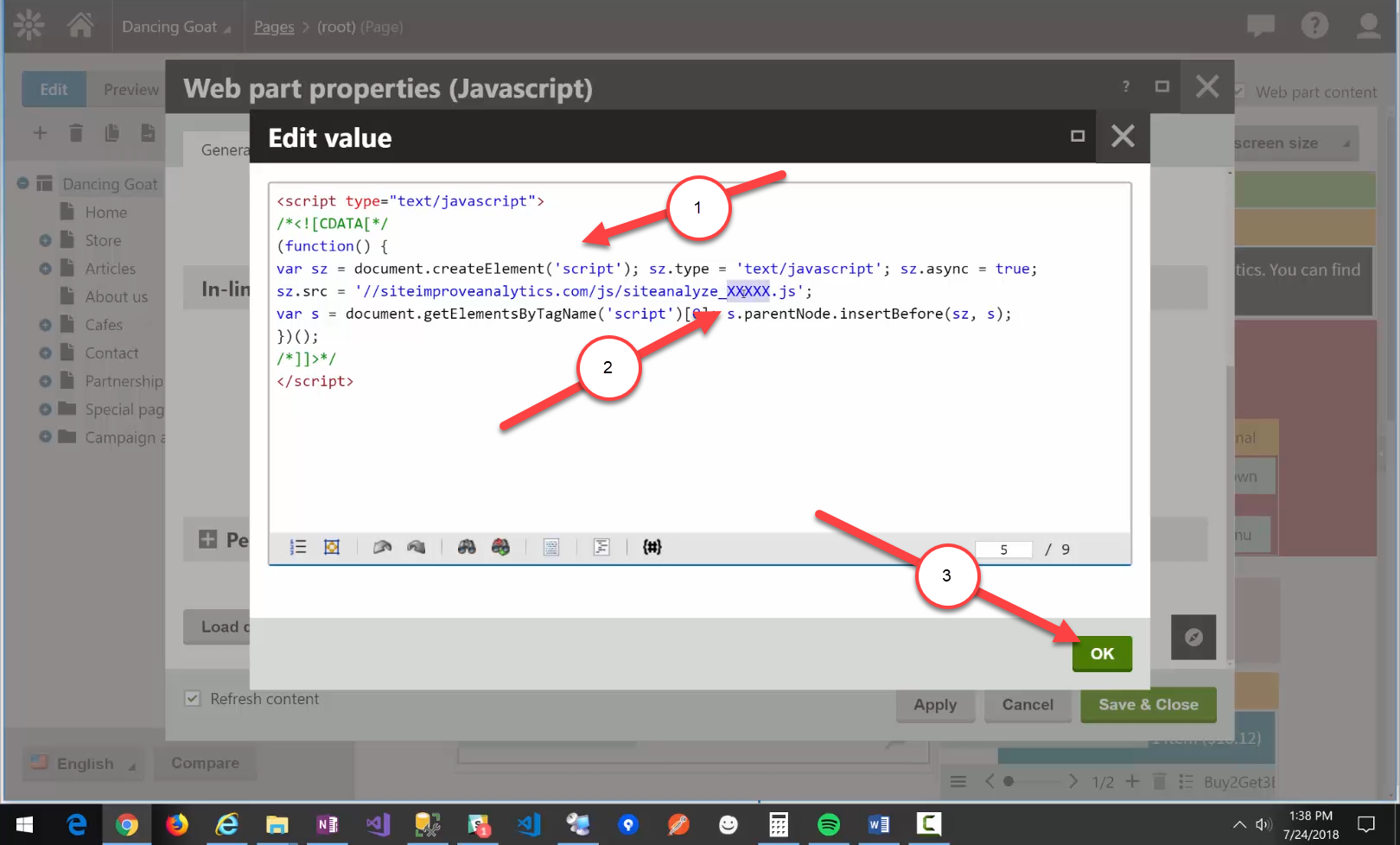 Add script to Master page (Option 2 - JavaScript Webpart) (4) | Toolkit for Kentico - Extensions ...